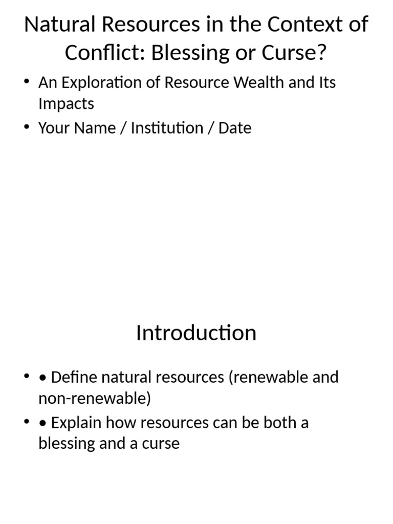 Natural Resources Conflict Presentation | PDF