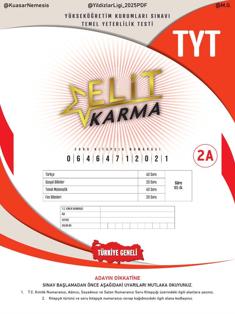 2025 Elit Karma TG TYT-2 @MegatronDenemeKulubu | PDF