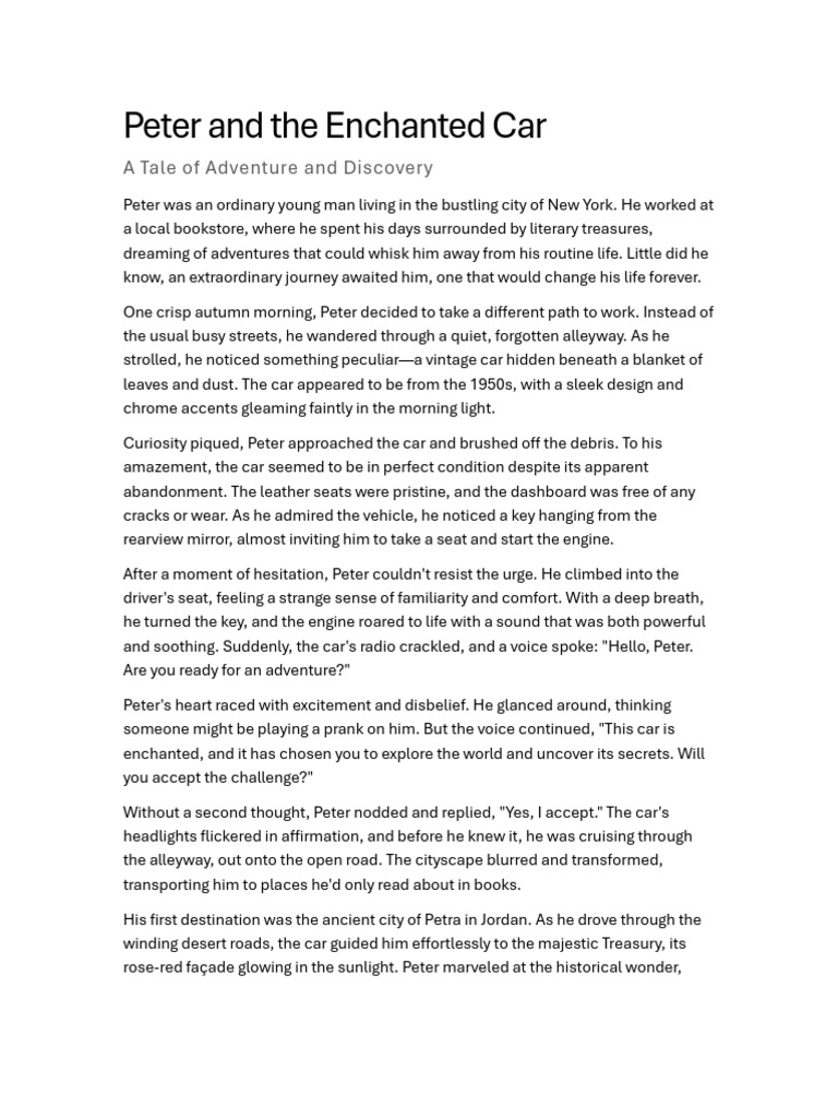 Peter and The Enchanted Car | PDF