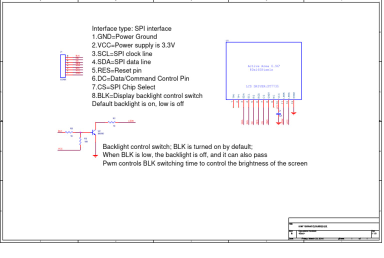 0.96 Inch 80x160 IPS Display Schematic | PDF | Backlight | Computer Engineering