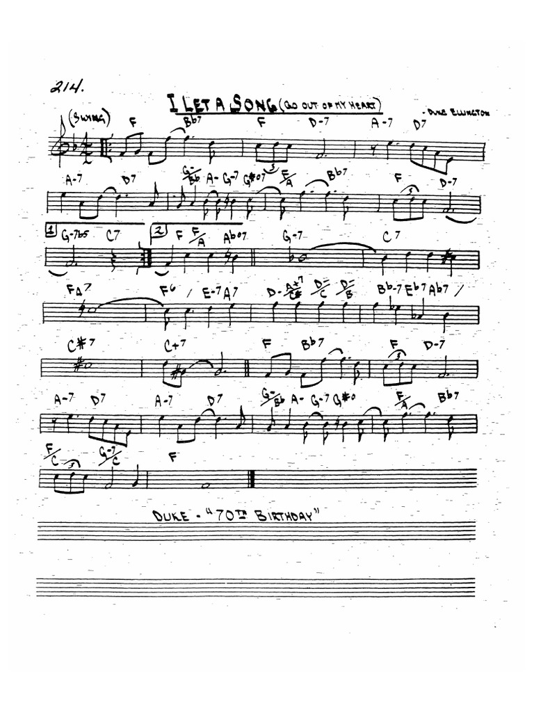 I Let A Song Go Out of My Heart BB | PDF