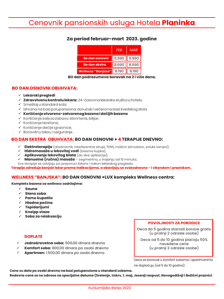 Sajt Cenovnik Kursumlijska Banja Final | PDF