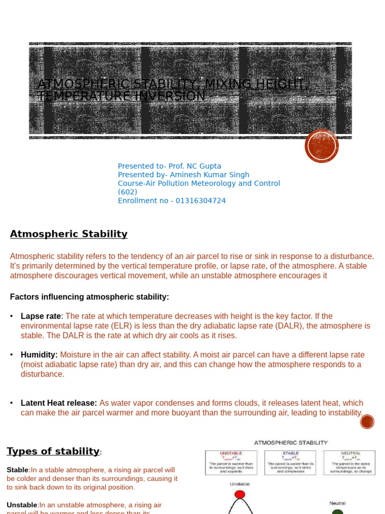 Stability of Temperature Inversions | PDF | Atmosphere Of Earth ...