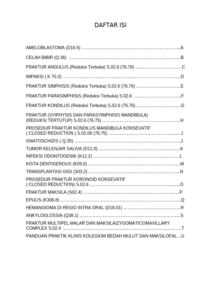 Daftar Isi PPK Gigi | PDF