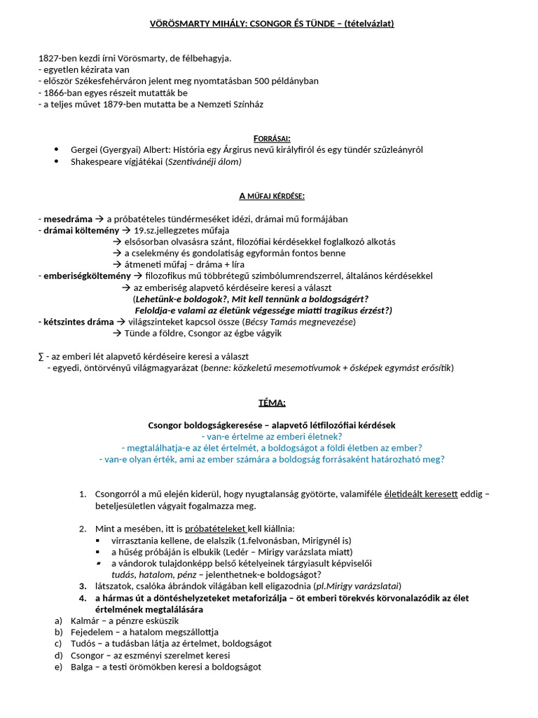 Csongor És Tünde | PDF