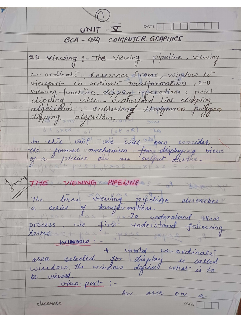 Computer Graphics Unit-4 | PDF