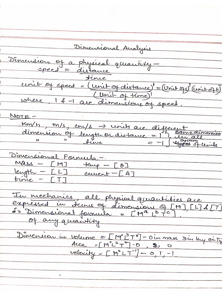 Dimensional Analysis | PDF