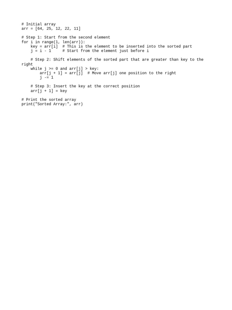 Insertion Sort | PDF