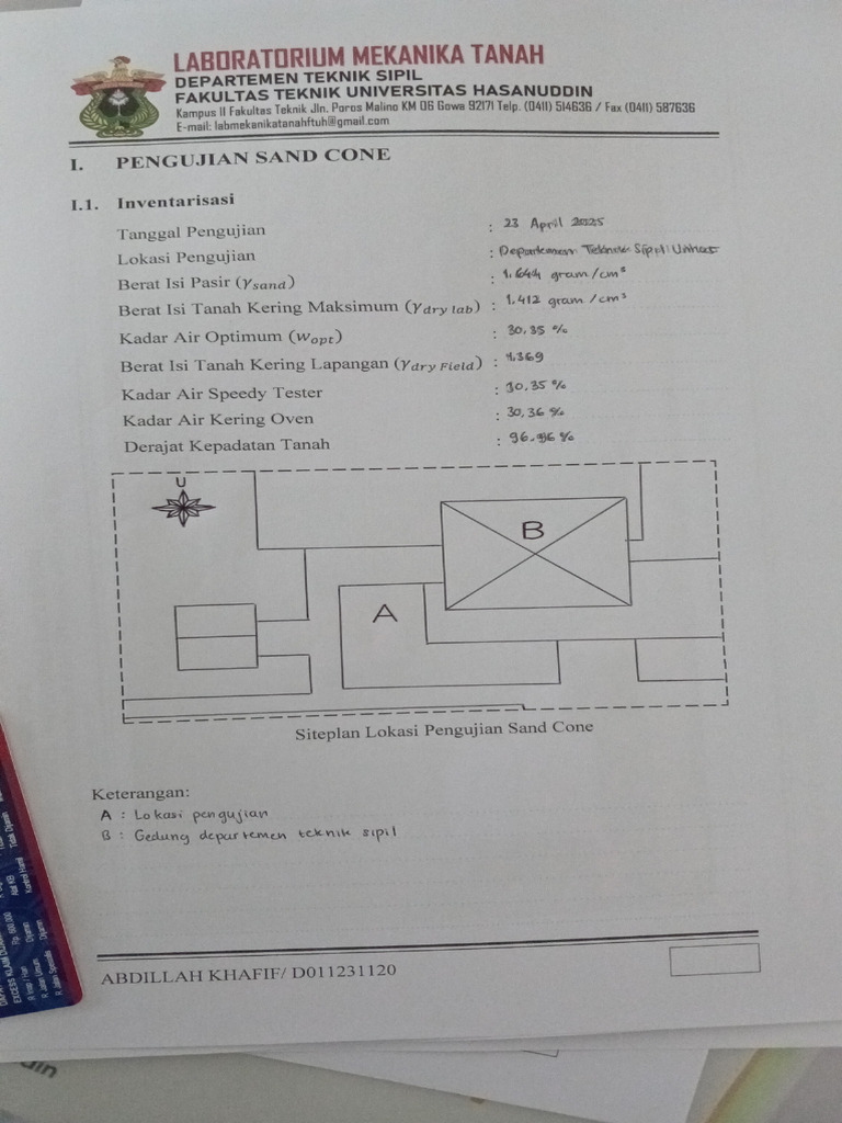 Laporan Sand Cone | PDF
