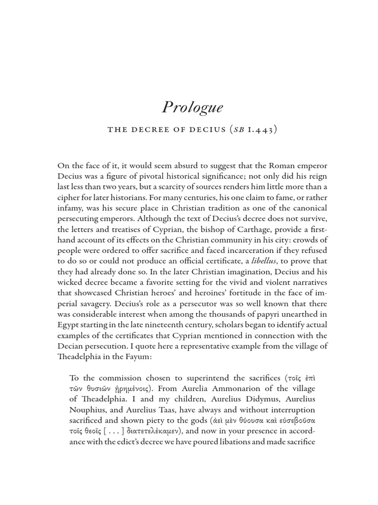 Decius and the Shift in Sacrifice Laws | PDF | Constantine The Great ...