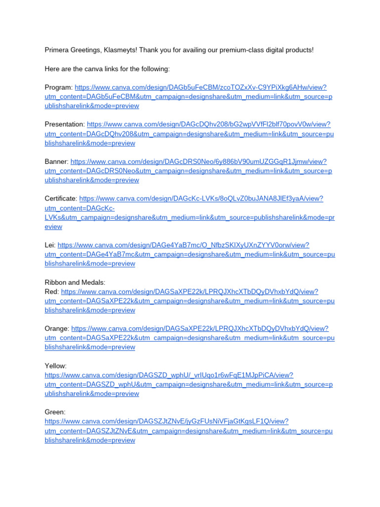 Blue Commencement Exercises Canva Links | PDF