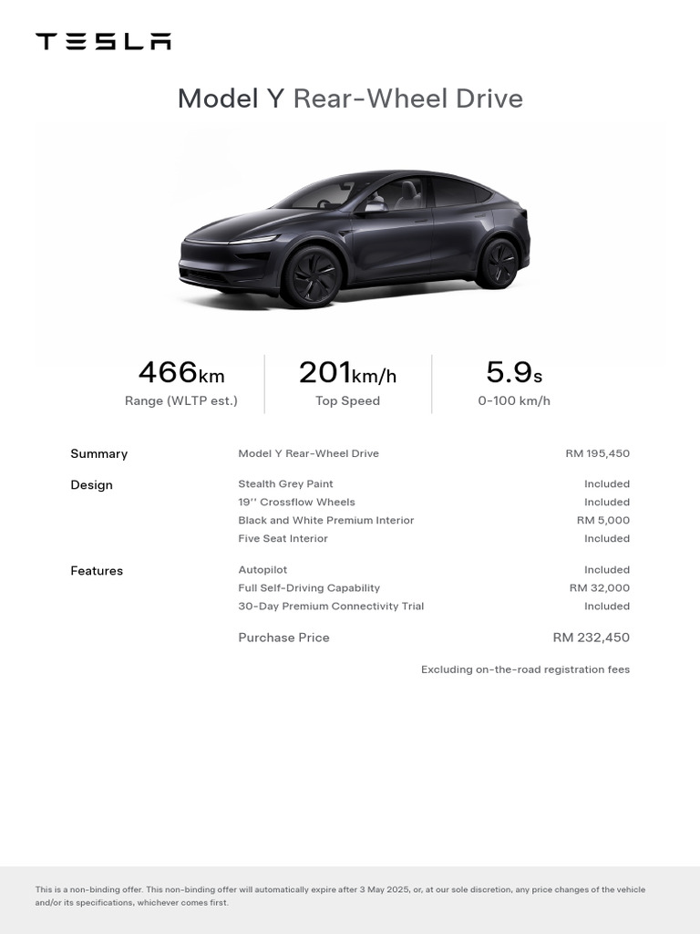 save-design-Model Y-Rear-Wheel Drive-20250503 | PDF | Option (Finance ...