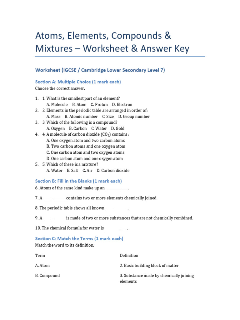 Cambridge Lower Secondary Science Level 7 Chapter 3 Questions | PDF ...