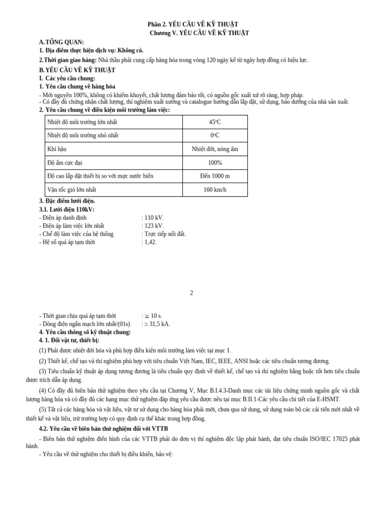 V. Yeu Cau Ky thuat-HH12.2025.final | PDF