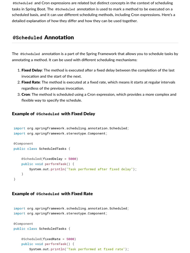 How To Use @scheduled For Crons and Non Cron Tasks | PDF | Computer ...