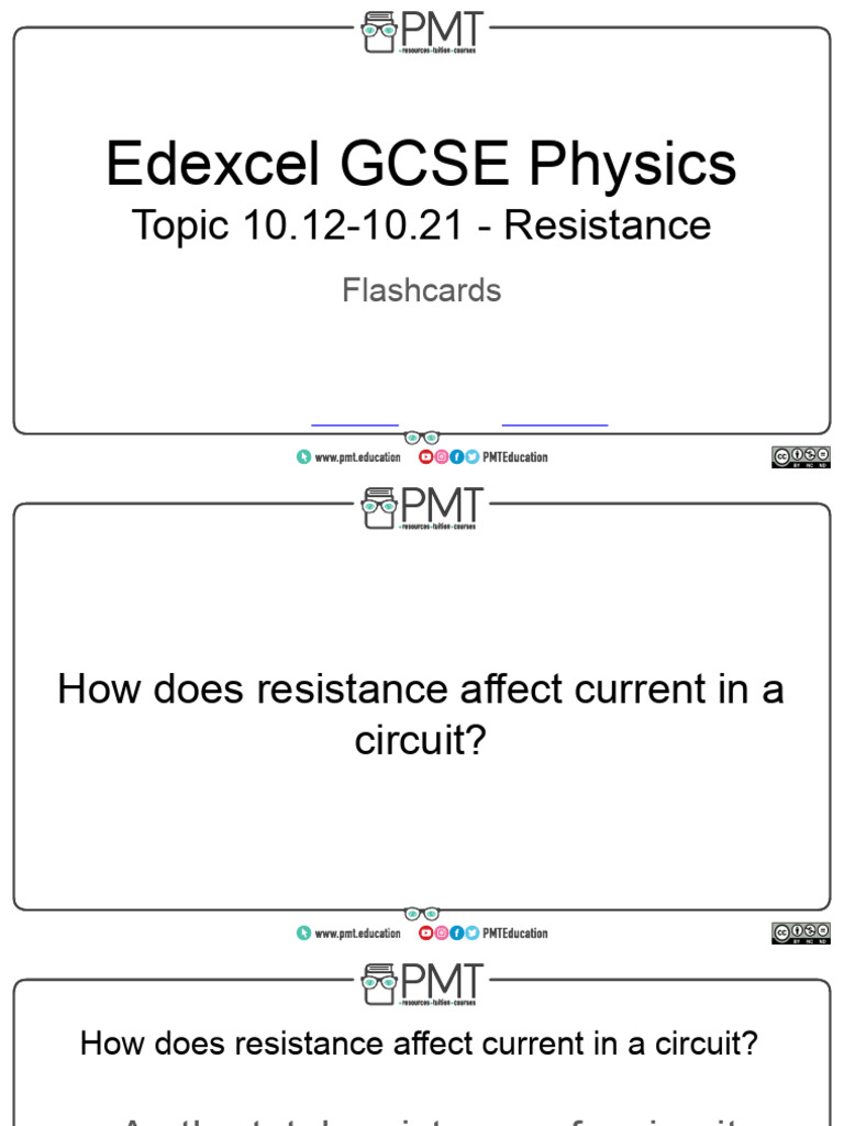 Flashcards - Topic 10 Resistance - Edexcel Physics GCSE | PDF | Diode ...