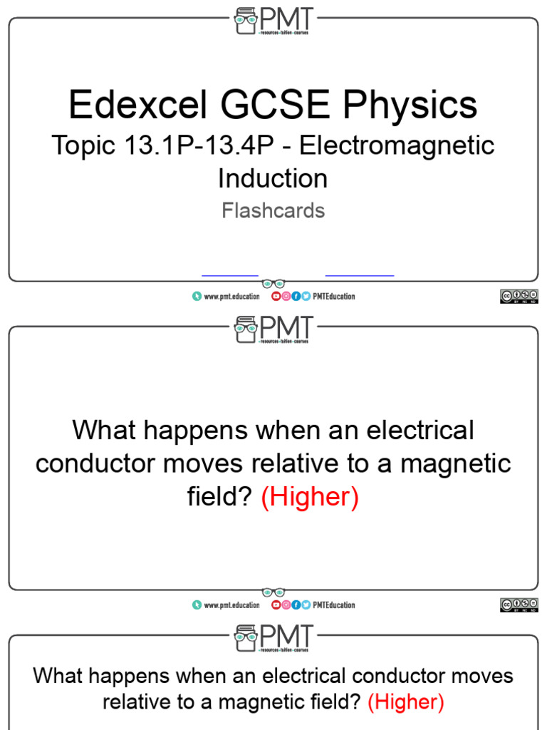 Flashcards - Topic 13 Electromagnetic Induction - Edexcel Physics GCSE ...