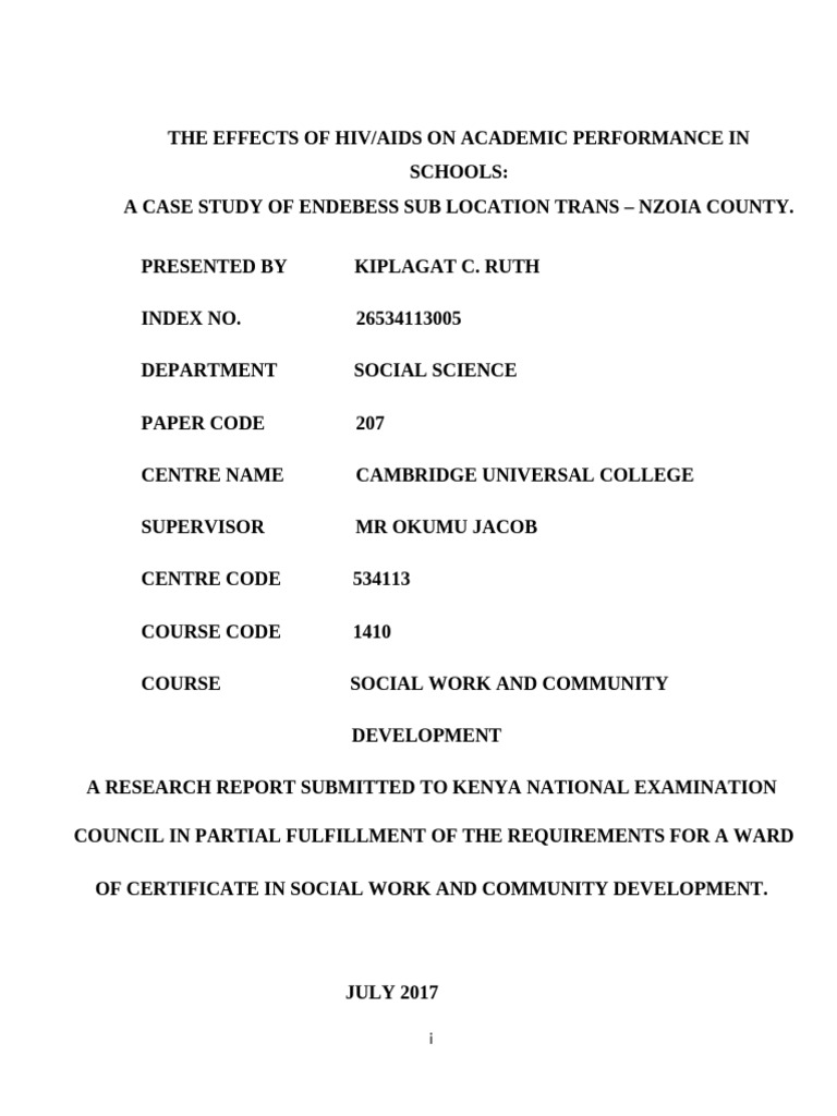 Ruth Effects of HIV Final | PDF | Survey Methodology | Hiv/Aids