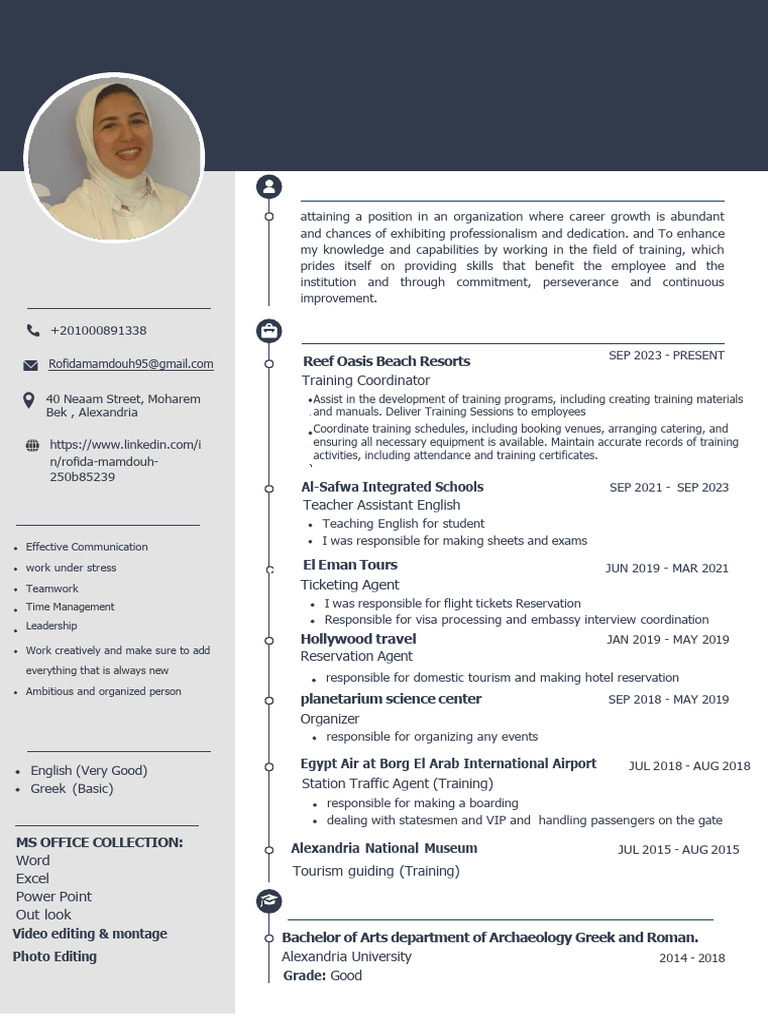 Rofida Elsheikh C.V - PD Coordinator | PDF
