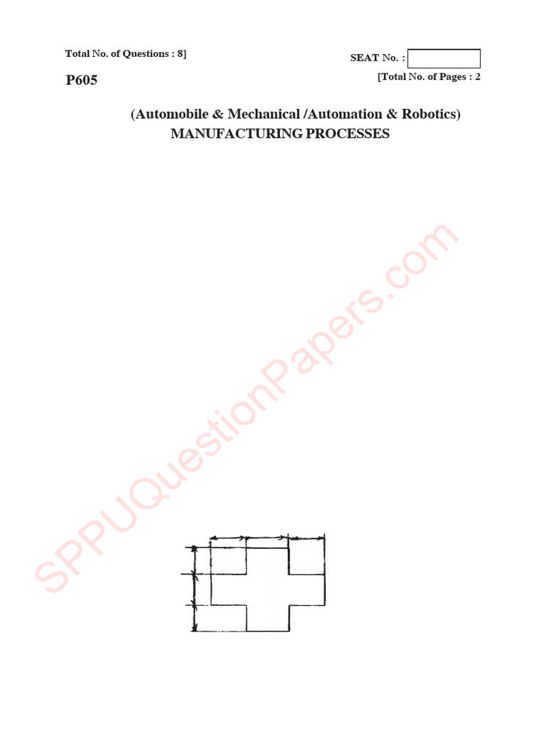Be Mechanical Engineering Semester 4 2022 May Manufacturing Processes MP Pattern 2019 | PDF ...