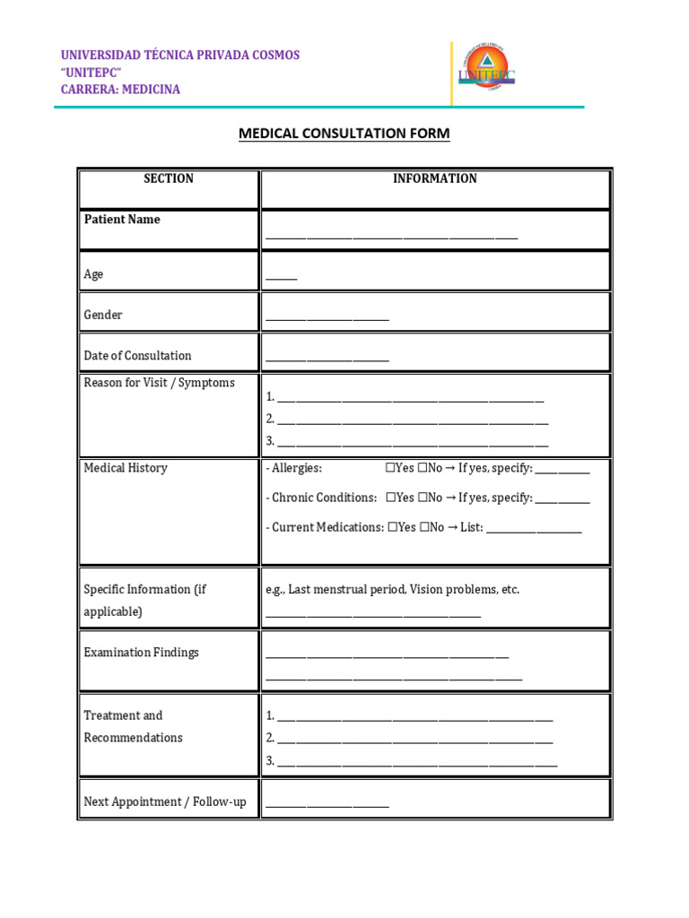 Medical_Consultation_Form_Table | PDF
