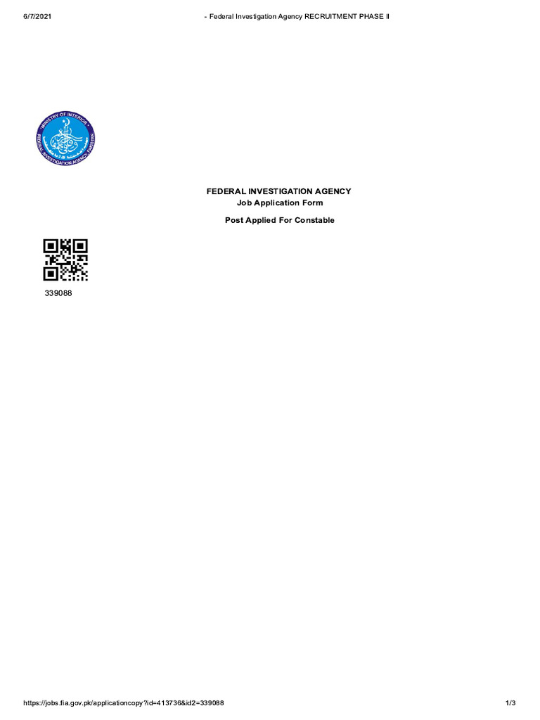 Federal Investigation Agency RECRUITMENT PHASE II | PDF