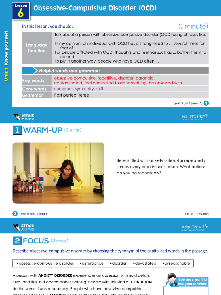 Lesson 6 Obsessive Compulsive Disorder | PDF