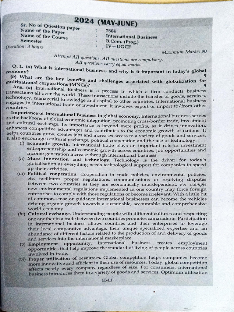 Ib Pyqs Prog. 2018-24 | PDF