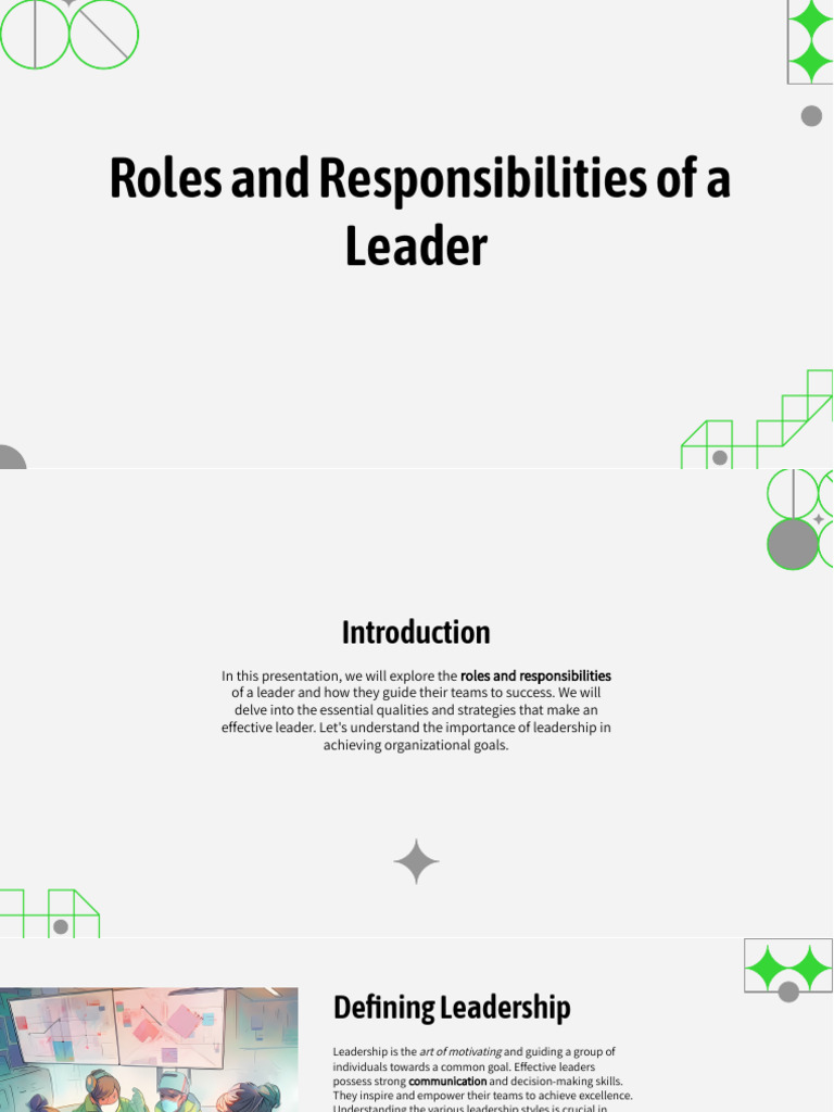 Leadership Roles and Responsibilities Explained | PDF | Leadership ...