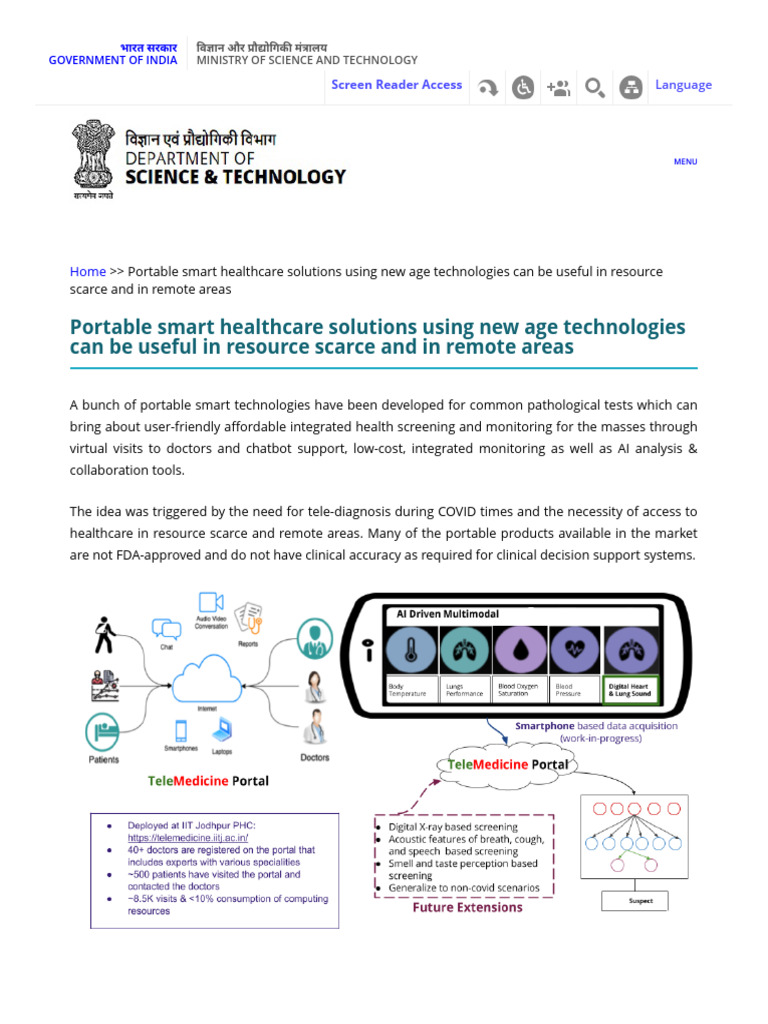 Portable Smart Healthcare Solutions Using New Age Technologies Can Be ...
