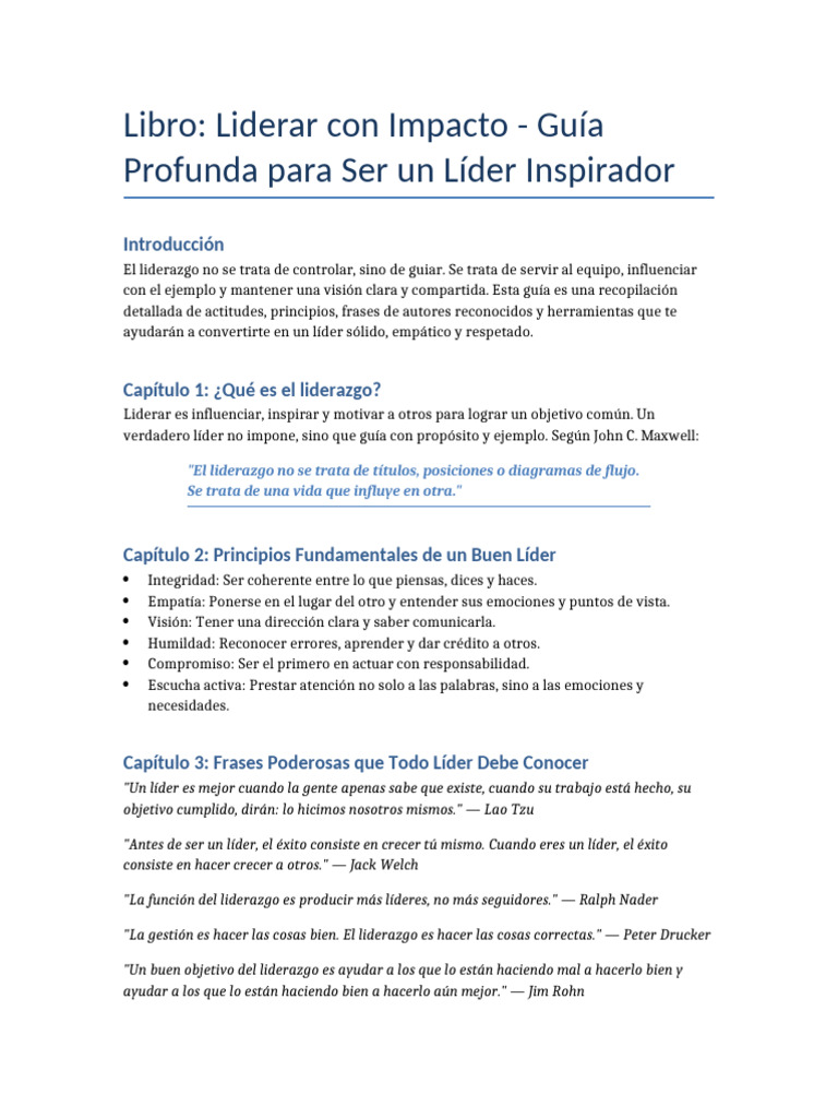 Libro Liderazgo Con Impacto | PDF | Liderazgo | Sicología