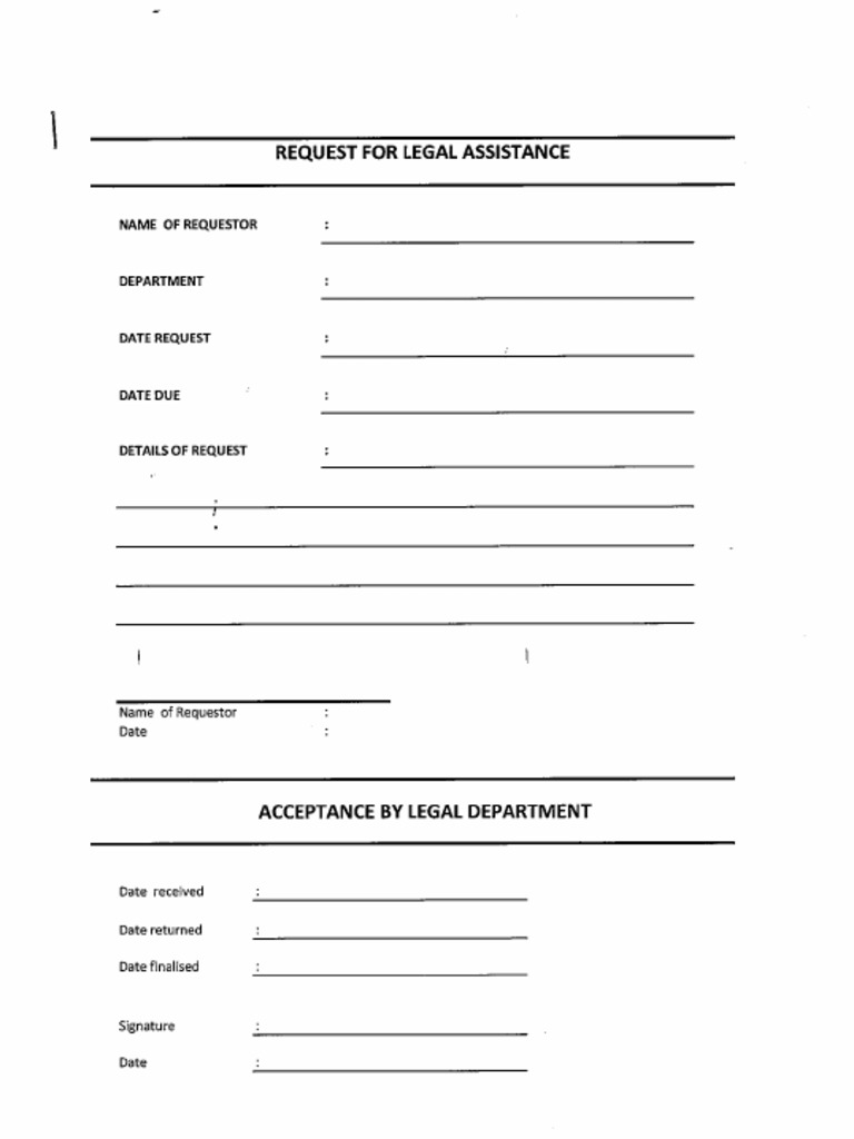 Request Form To Legal Dept | PDF
