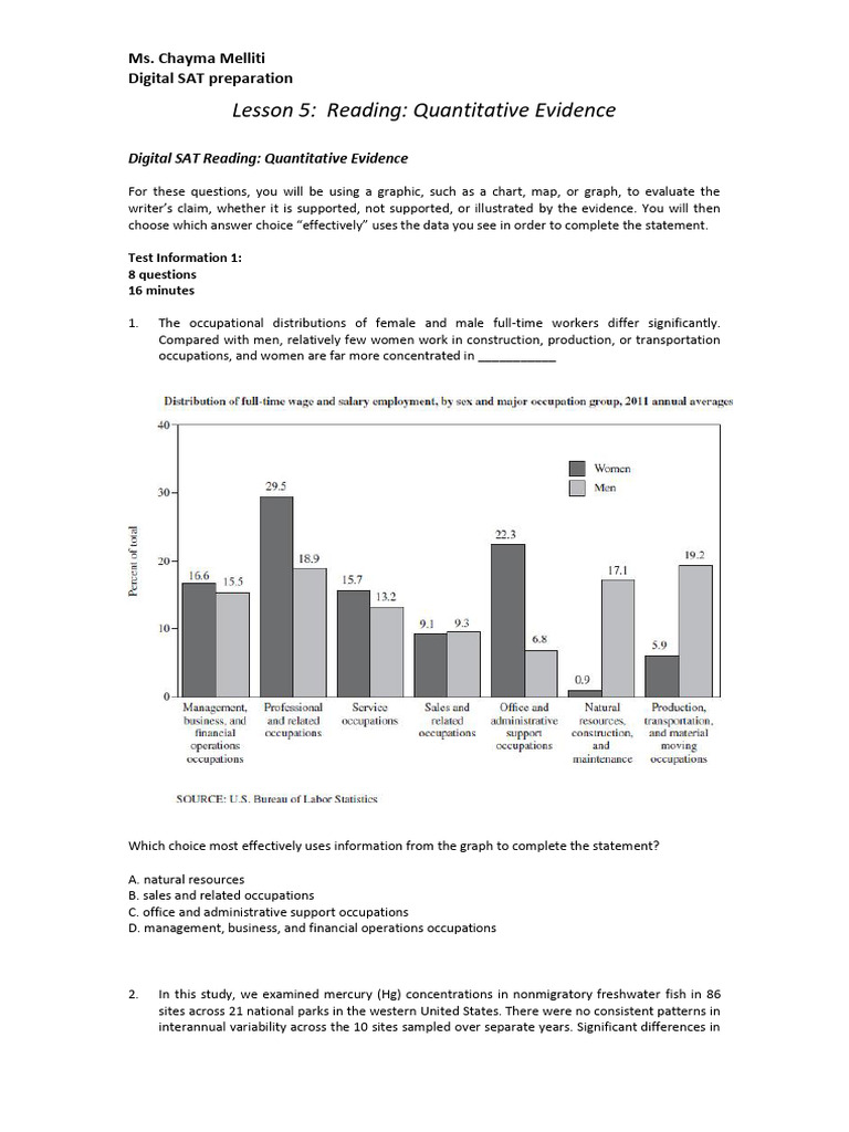 Lesson 5 Quantitative Evidence | PDF