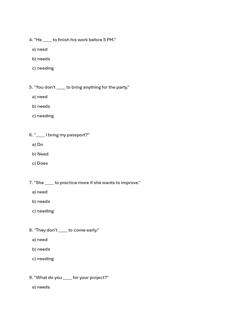 The Use of Need 2 | PDF