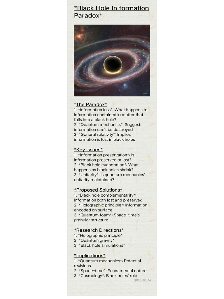 Black Hole Information Paradox | PDF