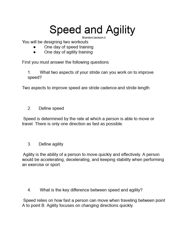Speed and Agility Program Design | PDF | Running | Physical Exercise