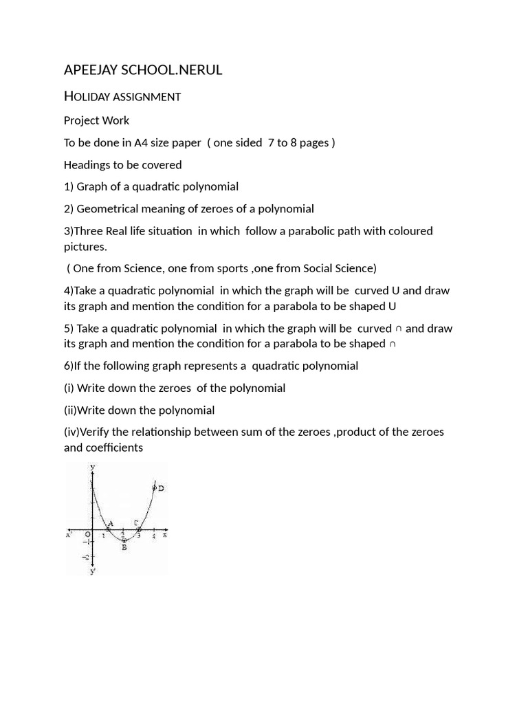 Holiday Assignments | PDF