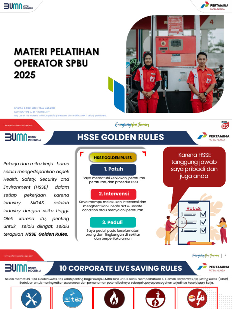 Materi Pelatihan Operator SPBU Update 2025 - Final | PDF