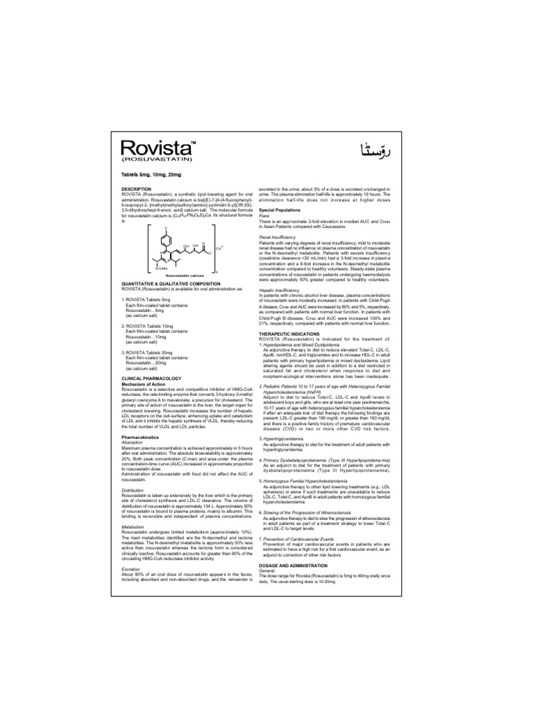 Rovista Tab Leaflet Pakistan | PDF | Dose (Biochemistry) | Chemistry