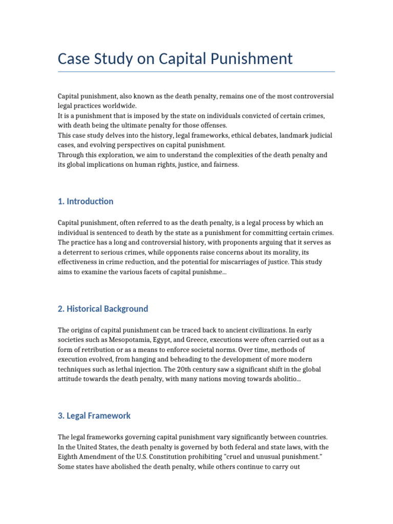 Capital Punishment Case Study Expanded | PDF | Capital Punishment ...