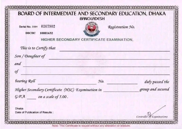 HSC Certificate High Res | PDF