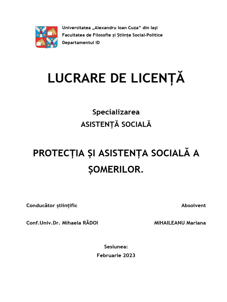 Licenta Mariana Mihaileanu | PDF