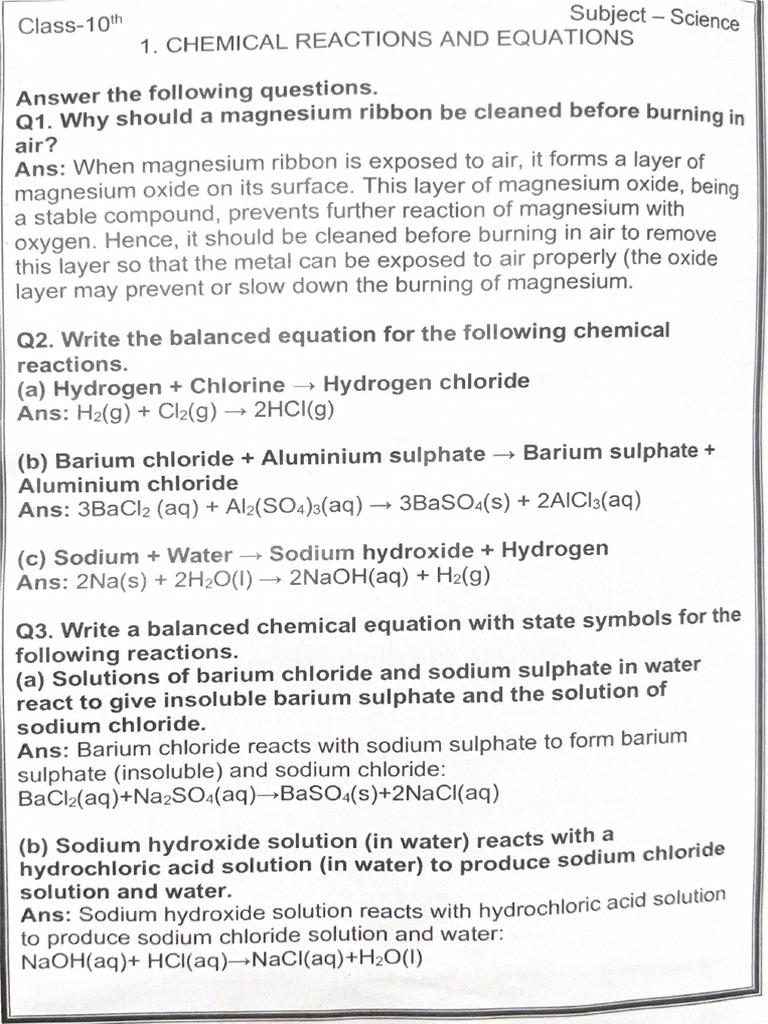 Class 10 ch-1 Science Notes | PDF