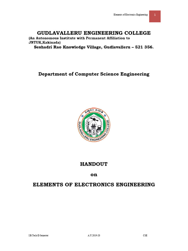Elements of Electronics Engineering | PDF | Capacitor | Inductor