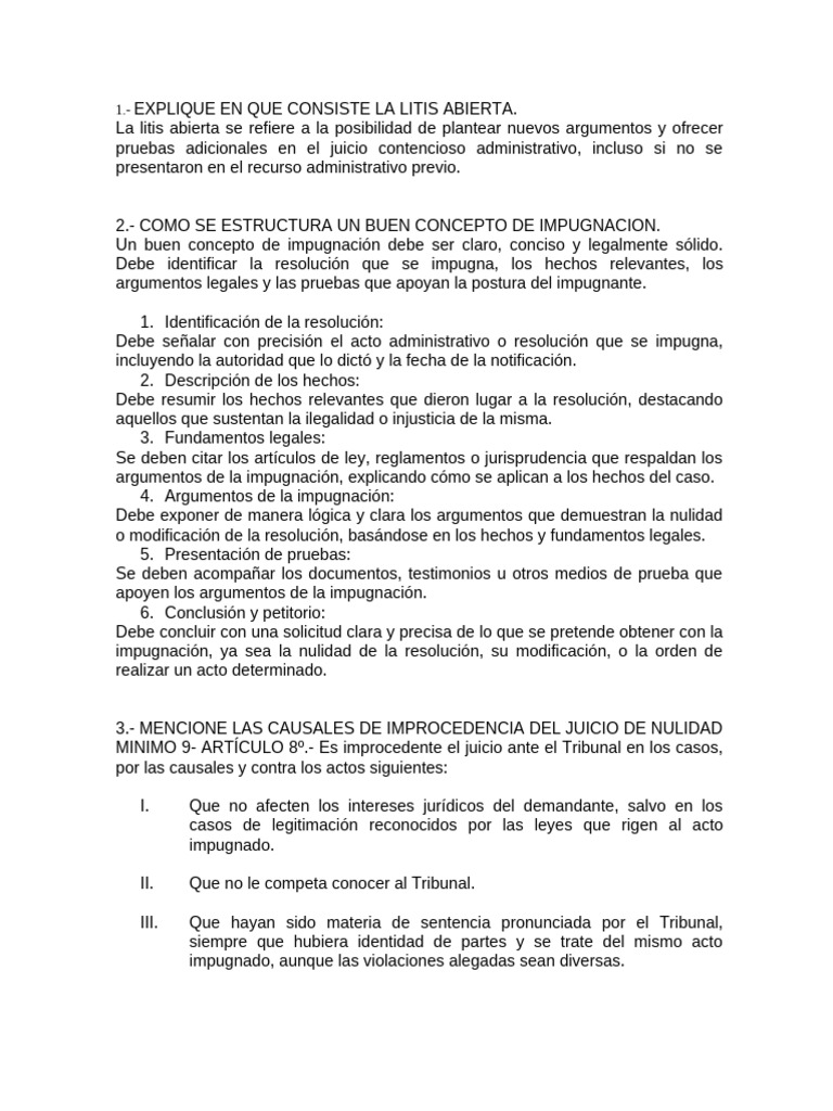Litis Abierta y Conceptos de Impugnación | PDF | Justicia | Crimen y ...