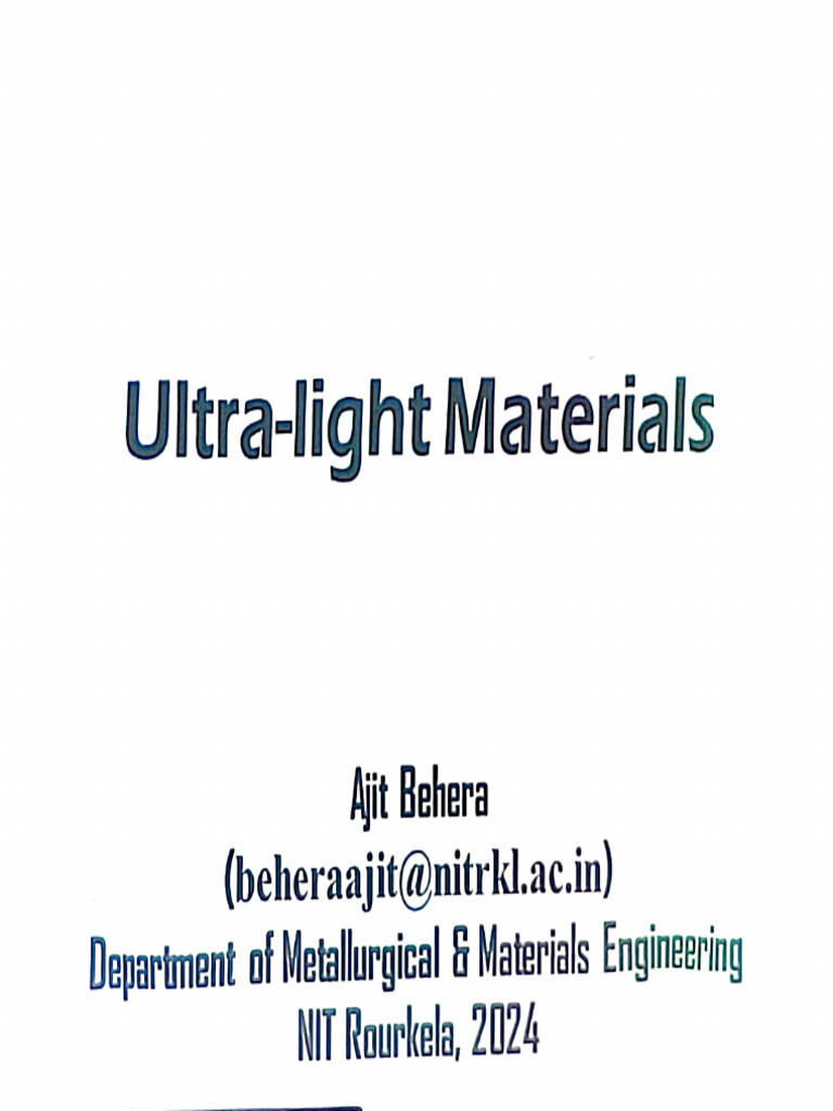 Ultra-Light Materials Complete | PDF