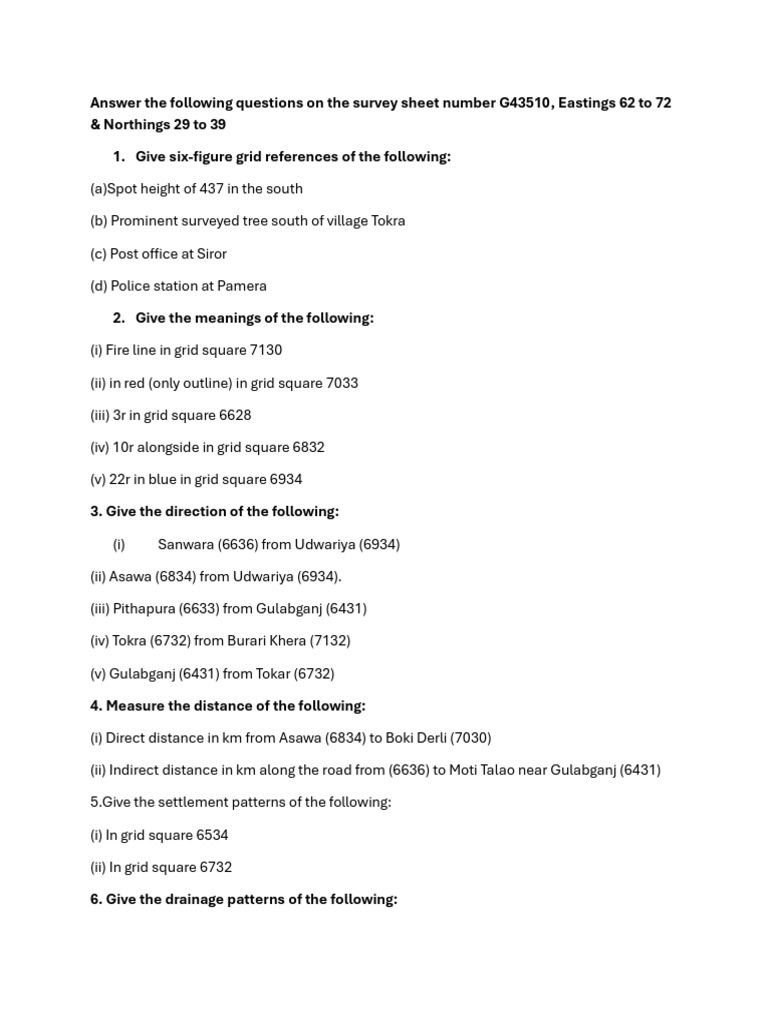 Toposheet Practice Sheet No. 8 | PDF