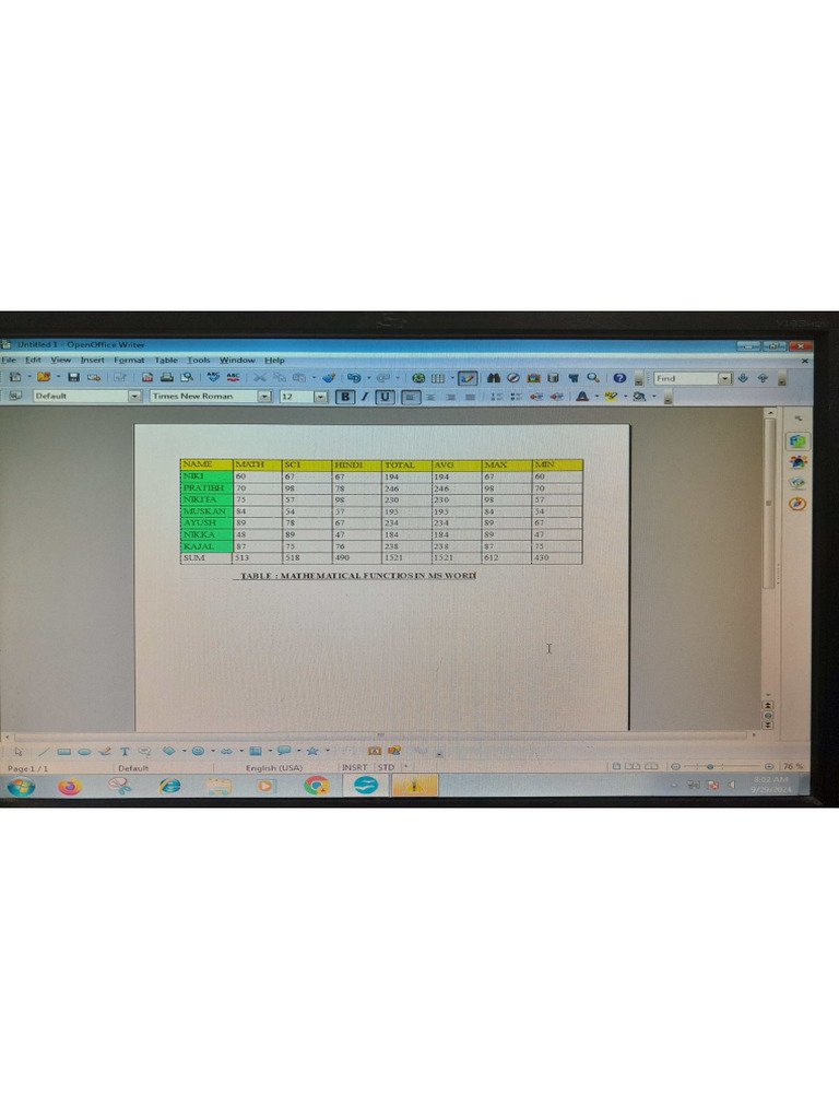 Mathematical Function in Word Document | PDF