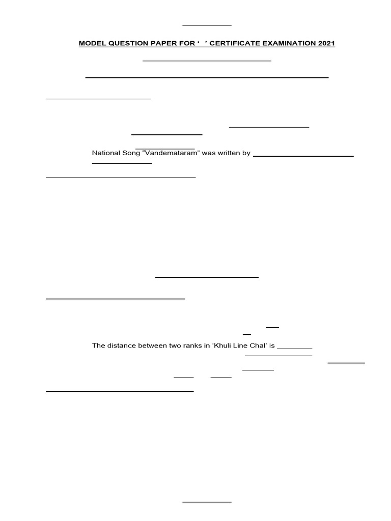 Model Question Paper For 'B' Cert Exam-2021 | PDF | Hygiene | Communication