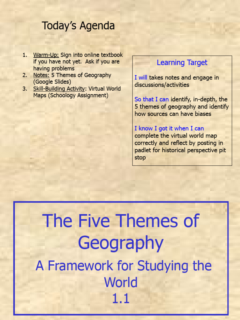 1.1 - Five Themes of Geography | PDF | Geography | Latitude